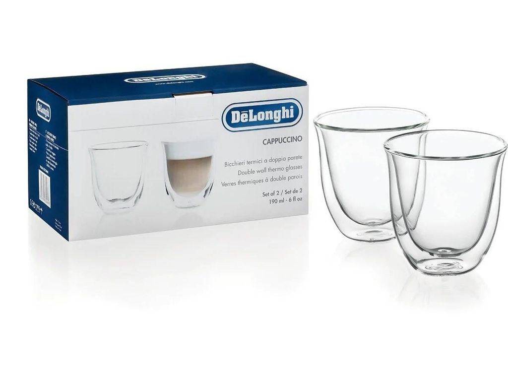 Delonghi Cappucino Double Wall Glasses 190ML | Coffee Machines | Shop ...